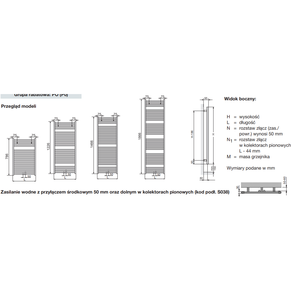 Grzejnik Łazienkowy Virando ABC-080-050-05 Chrom - Sklep Internetowy egrzejniki.pl